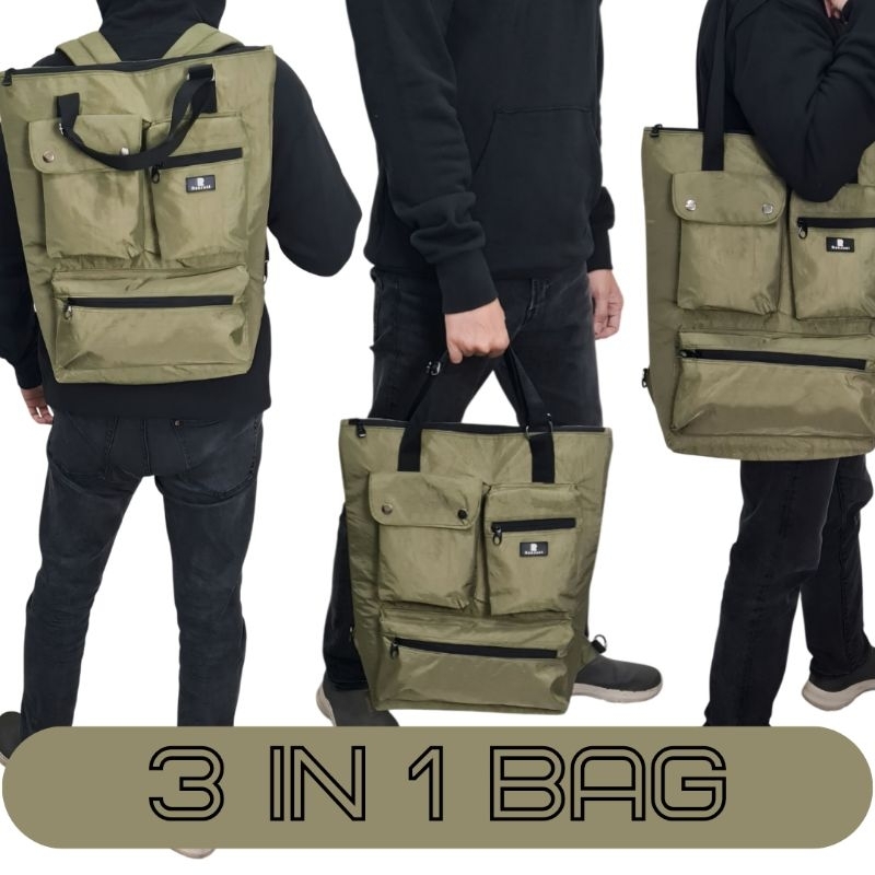 Jual Tas Ransel 3 in1 RJ70 / Totebag / Tas jinjing | Shopee Indonesia