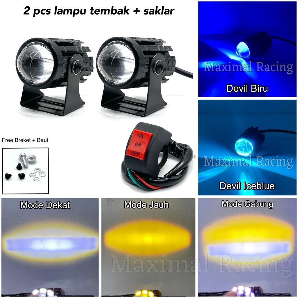 Jual Lampu Tembak Laser 12~80Volt Led D2 Mini 2 Warna - Lampu Tembak ...