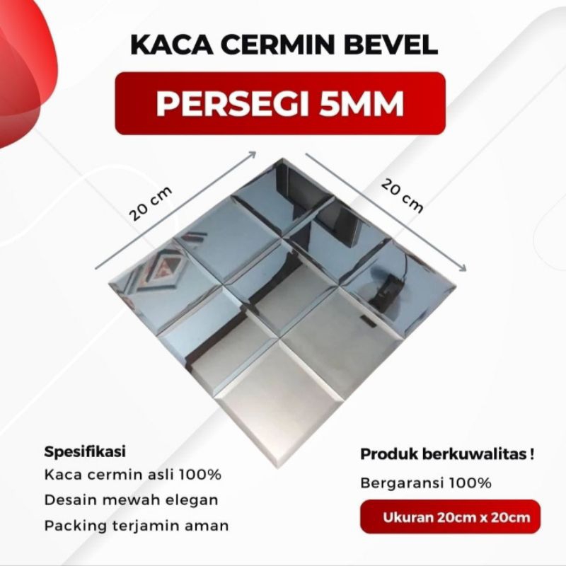 Jual KACA CERMIN/KACA BEVEL/KACA BEVEL 20×20 TEBAL 5MM | Shopee Indonesia