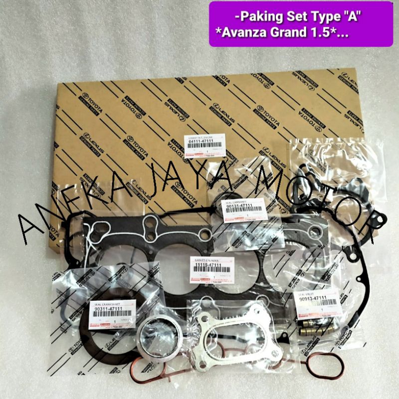 Jual packing gasket full set paking set Avanza grand 1.5cc 1.500cc Veloz 2NR original plat/besi ...