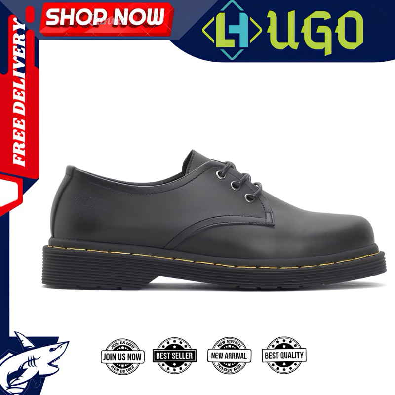 Jual HUGO Sepatu Docmart Pria Low Boots Formal Pantofel Kerja Hitam ...