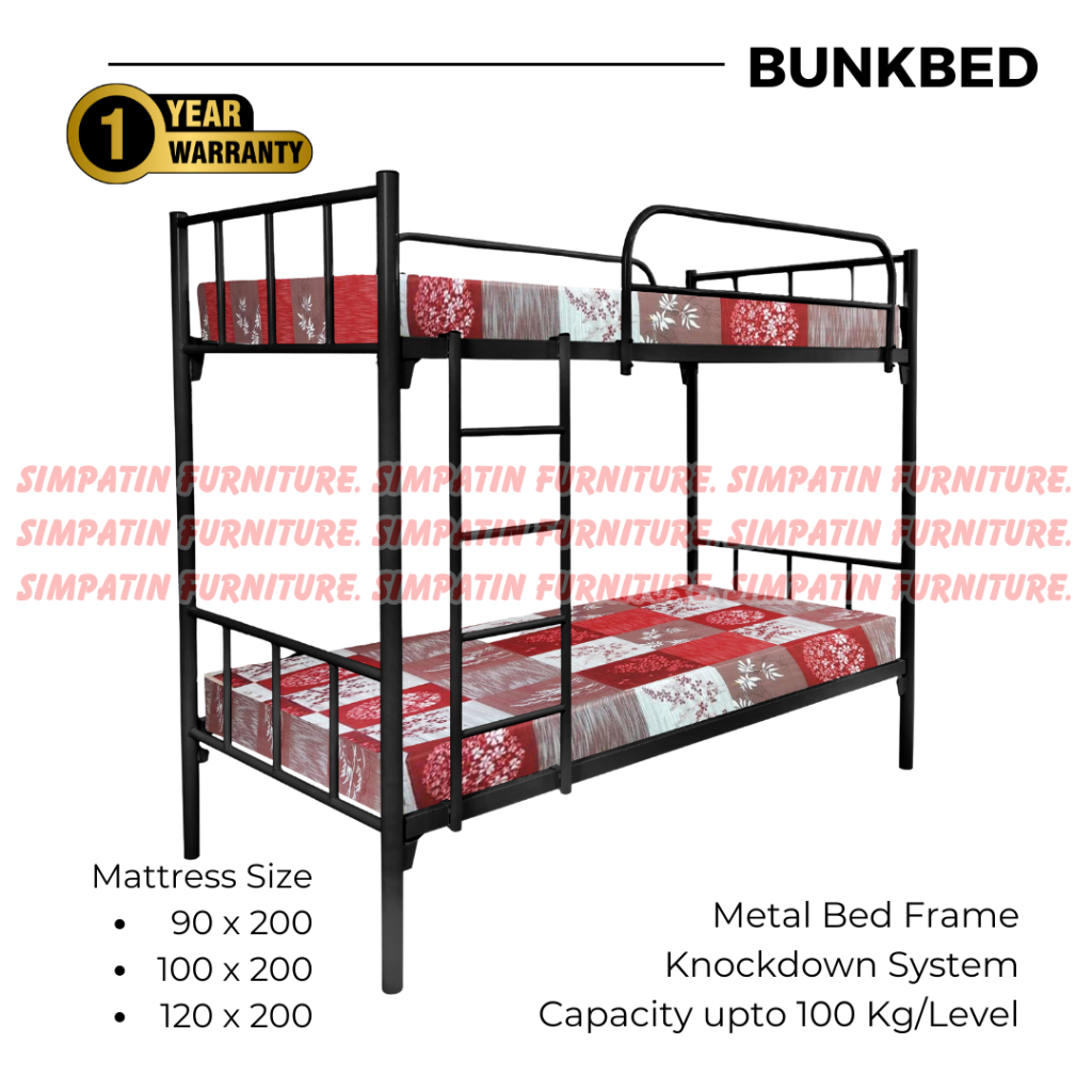 Jual Ranjang Susun 2 Tingkat Anak dan Dewasa Bunk Bed Besi Sistem ...