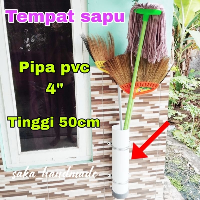 Jual TEMPAT SAPU DARI PIPA PVC 4" TINGGI 50cm | Shopee Indonesia