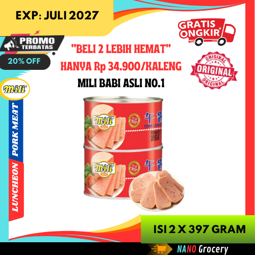 Jual 2 Kaleng Mili Pork Luncheon Meat 397 Gram | Mili Ngo Cam Bak ...