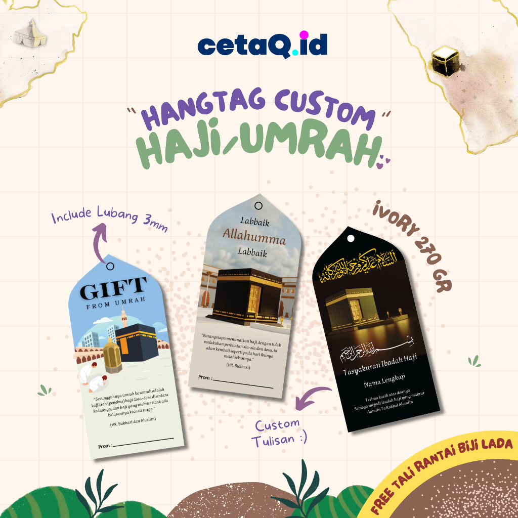Jual CUSTOM ORDER Hang tag Souvenir Haji Umrah | Hangtag handtag ...