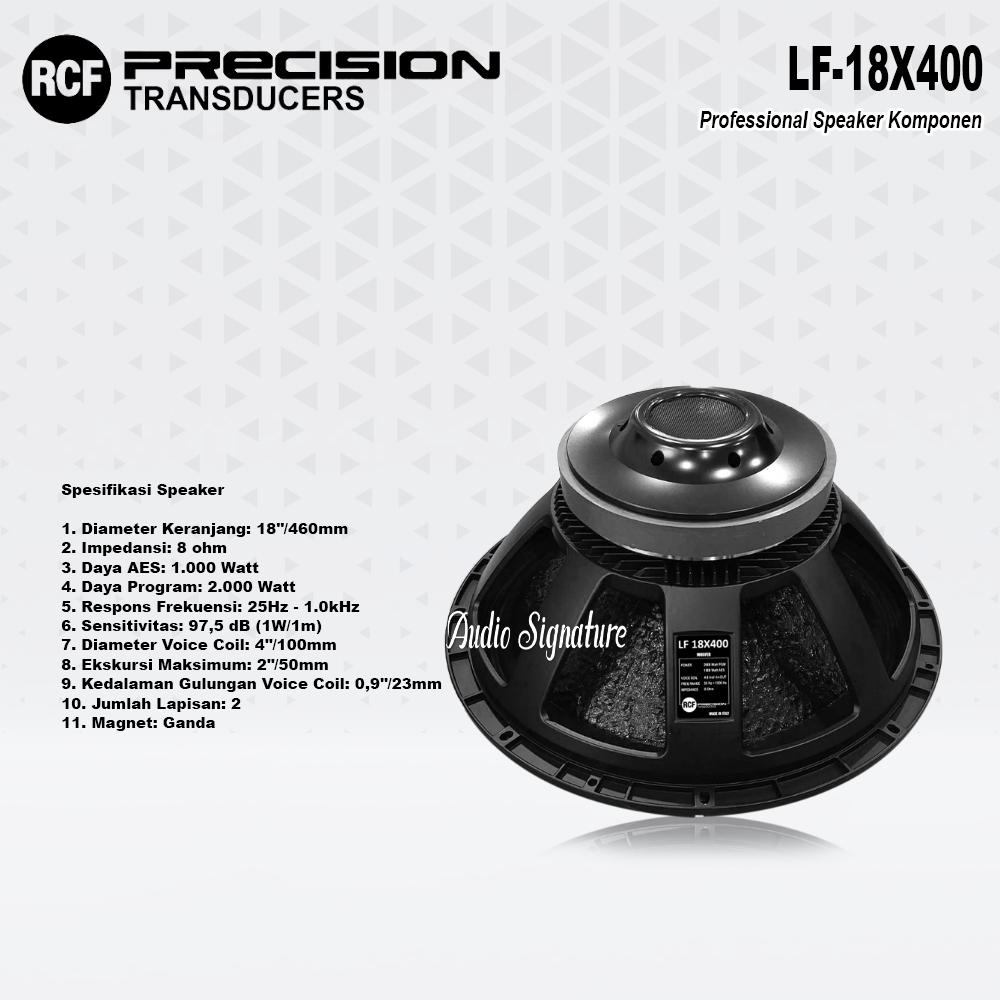 Jual Komponen Speaker 18 Inch RCF LF18 X400 | LF18X400 | L18X400 Grade ...