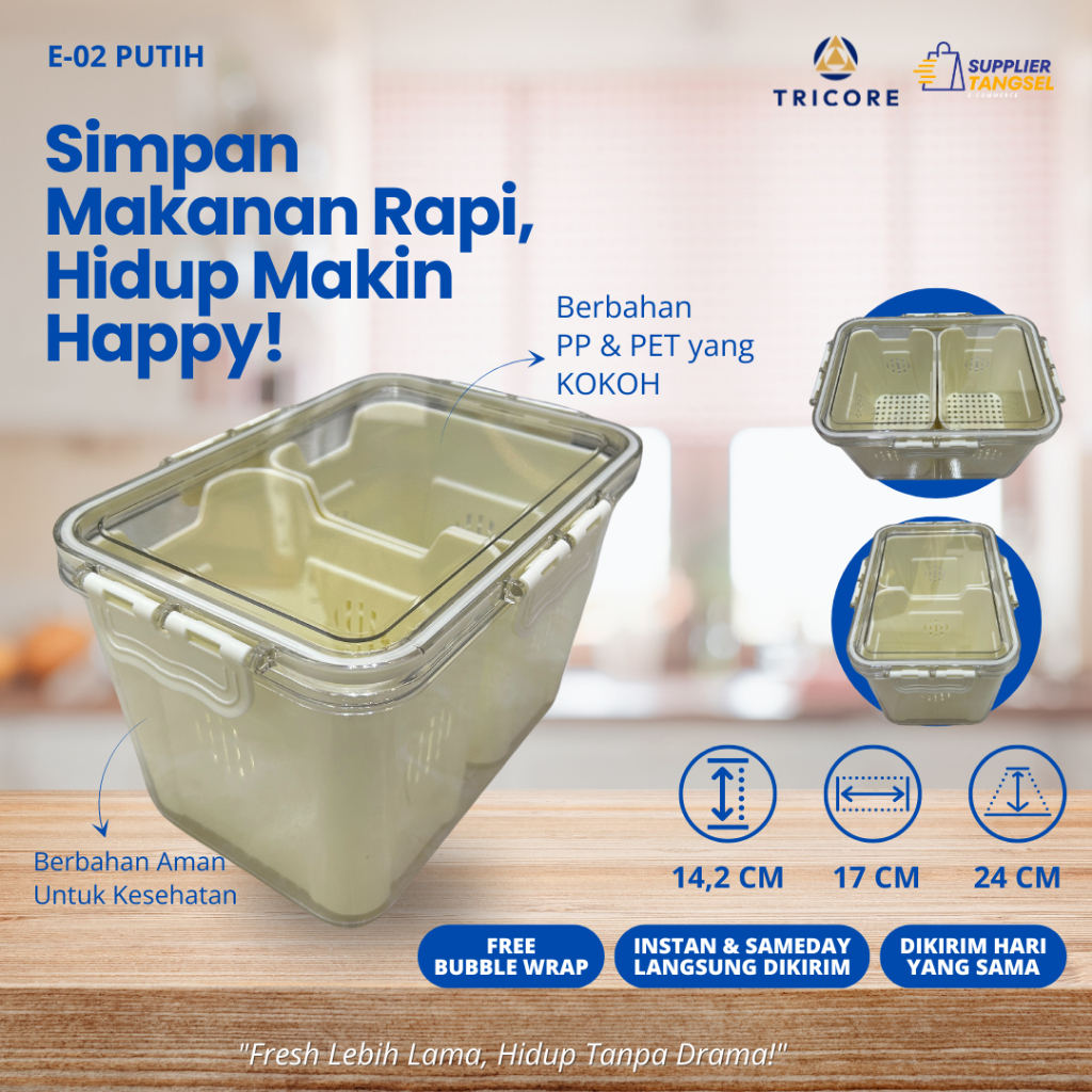 Jual Kontainer makanan ukuran besar dengan sekat bergaya korea wadah ...