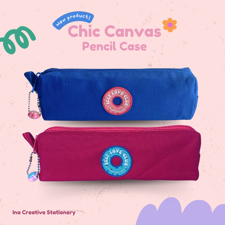 Jual Pencil Case Canvas with Rubber Ina Creative| Pencil Box| Pencil ...