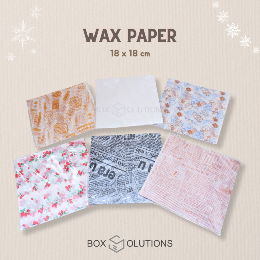 Jual wax paper transparant 18 x 18 cm / baking paper motif / kertas ...