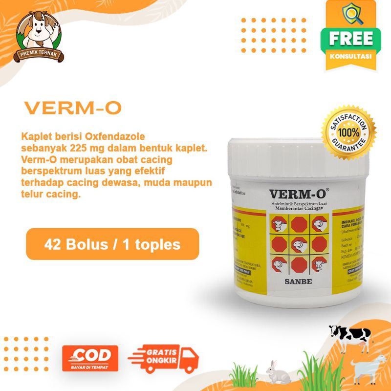 Jual OBAT CACING TERNAK VERM O 24 BOLUS | Shopee Indonesia