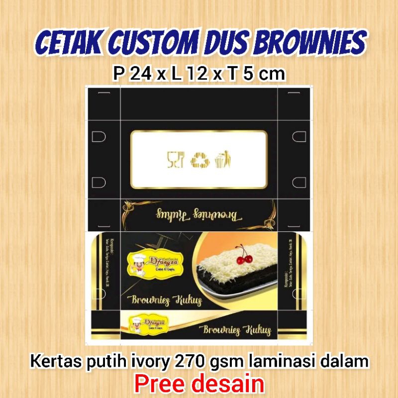 Jual cetak custom dus brownies/box kemasan 24x12x5cm | Shopee Indonesia