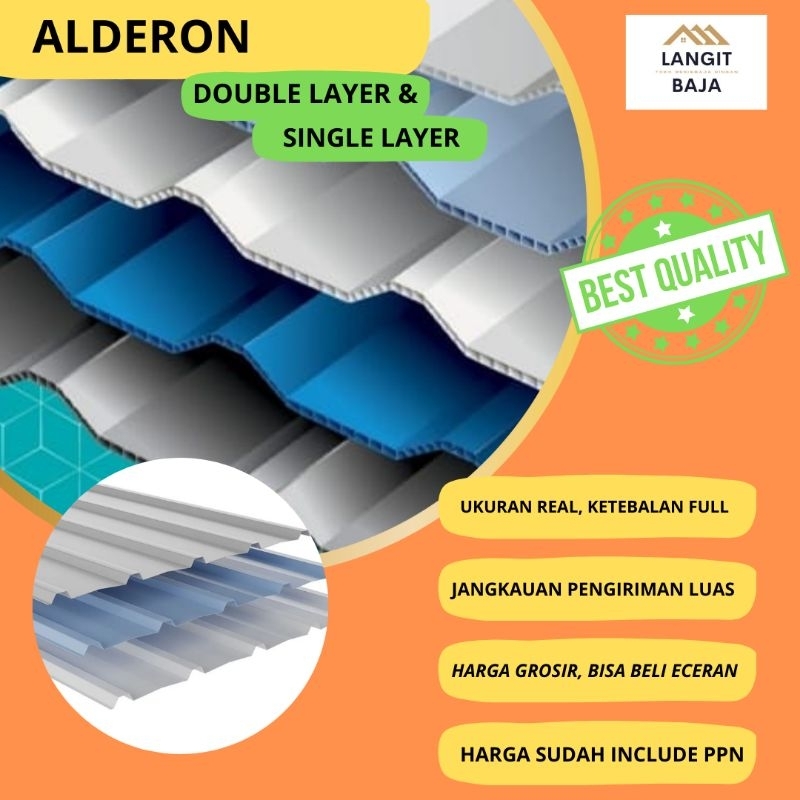 Jual ATAP UPVC ALDERON SINGLE LAYER/ DOUBLE LAYER / HARGA PERMETER ...