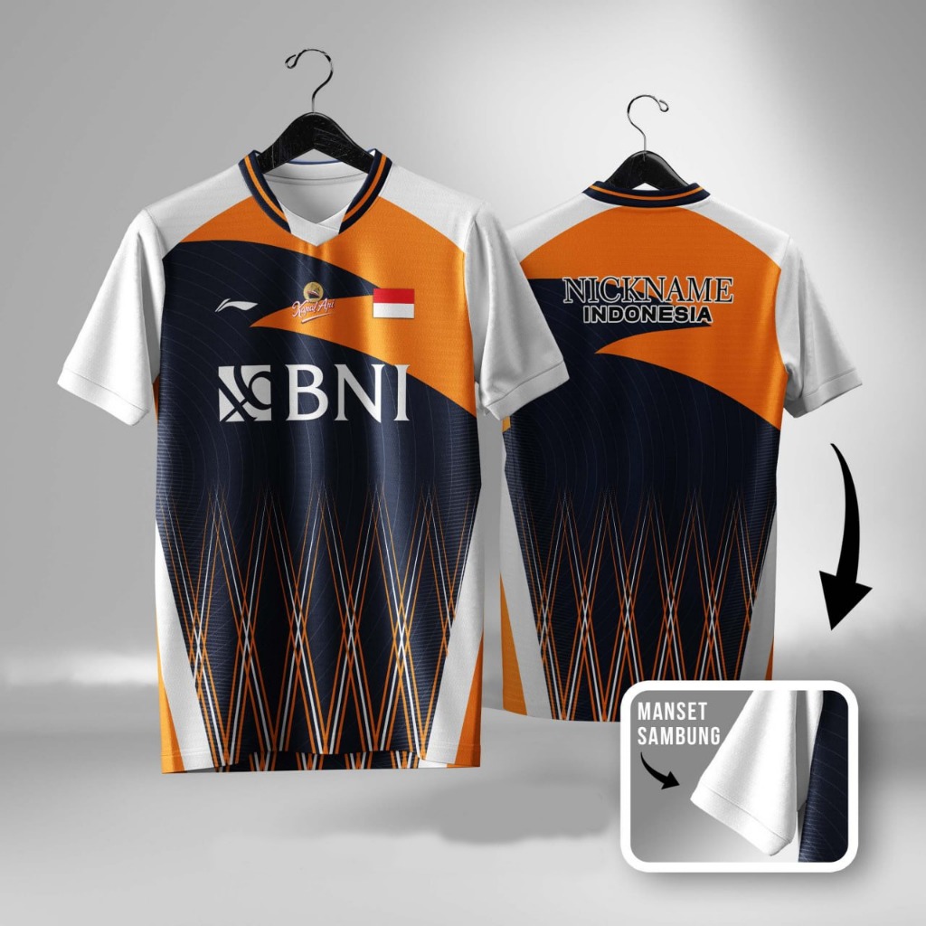 Jual Jersey Baju Badminton Yonex BNI INDONESIA Free nickname XS - 6XL | Shopee Indonesia