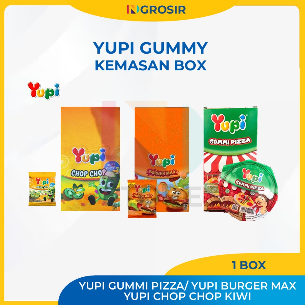 Jual Yupi Gummi Pizza / Yupi Burger Max / Yupi Chop Chop Kiwi 1 box isi ...