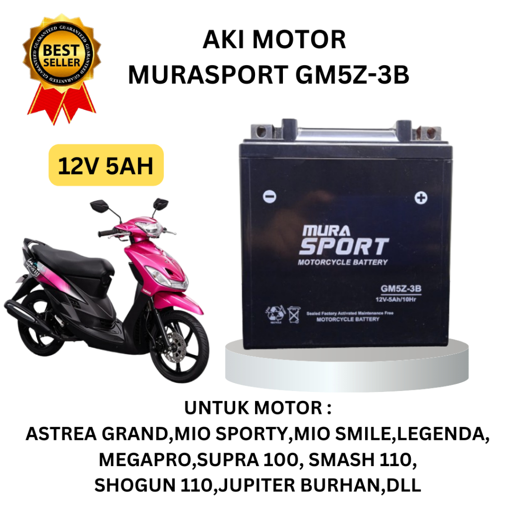 Jual Aki motor mio sporty,mio smile,vega lama,smash,shogun aki kering ...