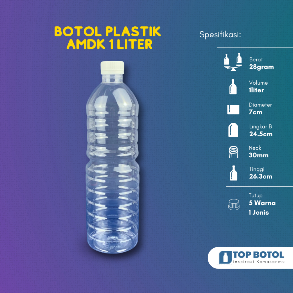 Jual BOTOL PLASTIK 1 LITER/BOTOL PLASTIK AQUA 1 LITER/AMDK 1000ML ...