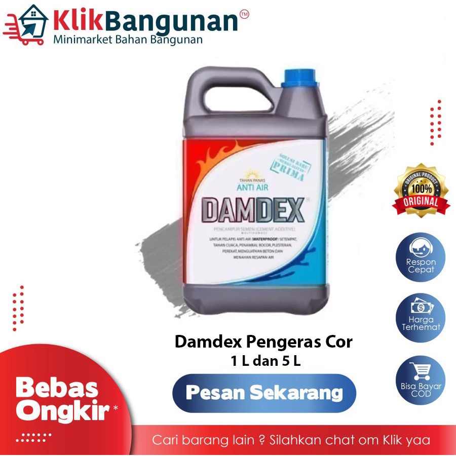 Jual DAMDEX OBAT COR / CAIRAN PENGERAS COR BETON 1L 5L | Shopee Indonesia