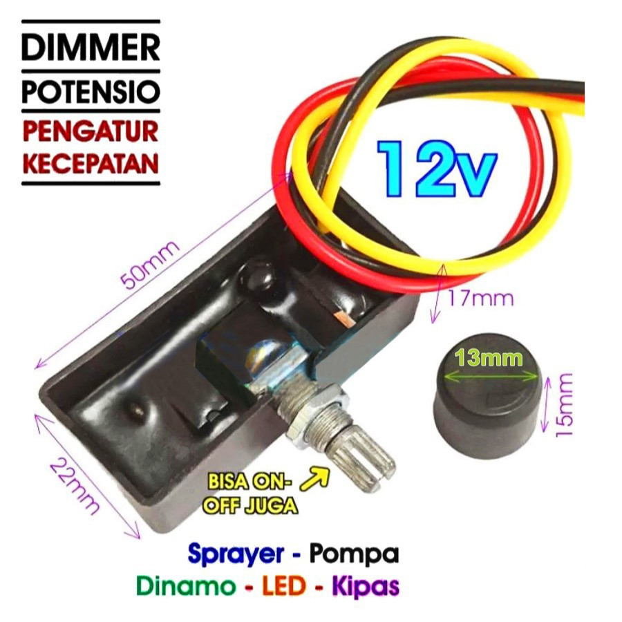 Jual dimmer potensio 12v Pengatur Kecepatan Pompa kipas pompa dinamo ...