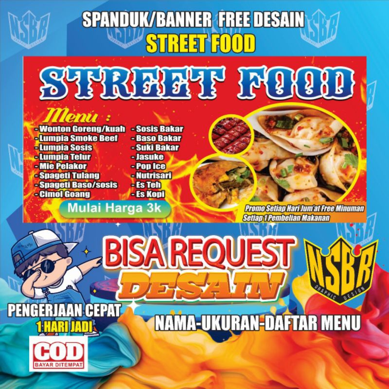 Jual Spanduk Street Food / Spanduk Korean Food Free Desain | Shopee ...