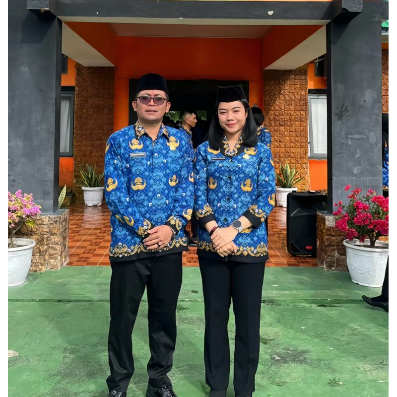 Jual Seragam Korpri Wanita / pria Full Puring Kerah Hitam Seragam PNS Dinas Korpri | Shopee ...