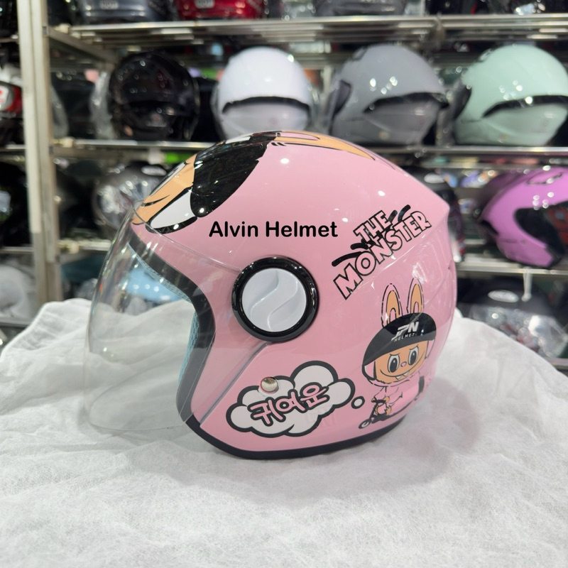 Jual Helm Anak Tanggung JPN Kids Motif Labubu Pink Pastel / JPN Kids ...