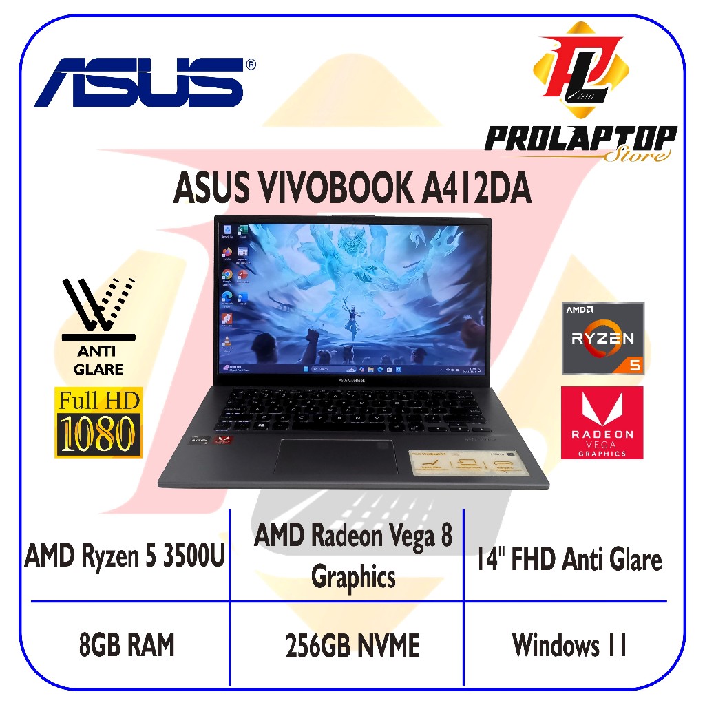 Jual Asus VivoBook A412DA AMD Ryzen 5 3500U RAM 8GB SSD NVME 256GB 14 ...