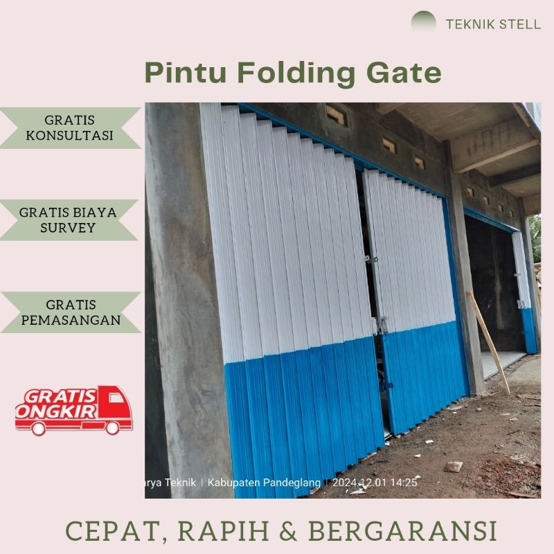 Jual Folding Gate Galvalum Anti Karat Slat Daun 0.4mm | Pintu Warung ...