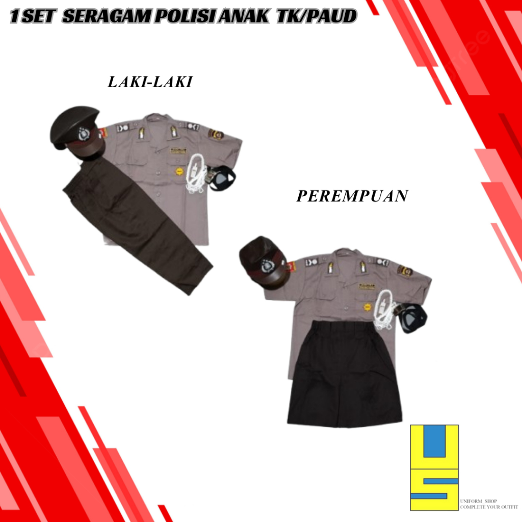 Jual 1 SET SERAGAM POLISI ANAK TK/PAUD | Shopee Indonesia