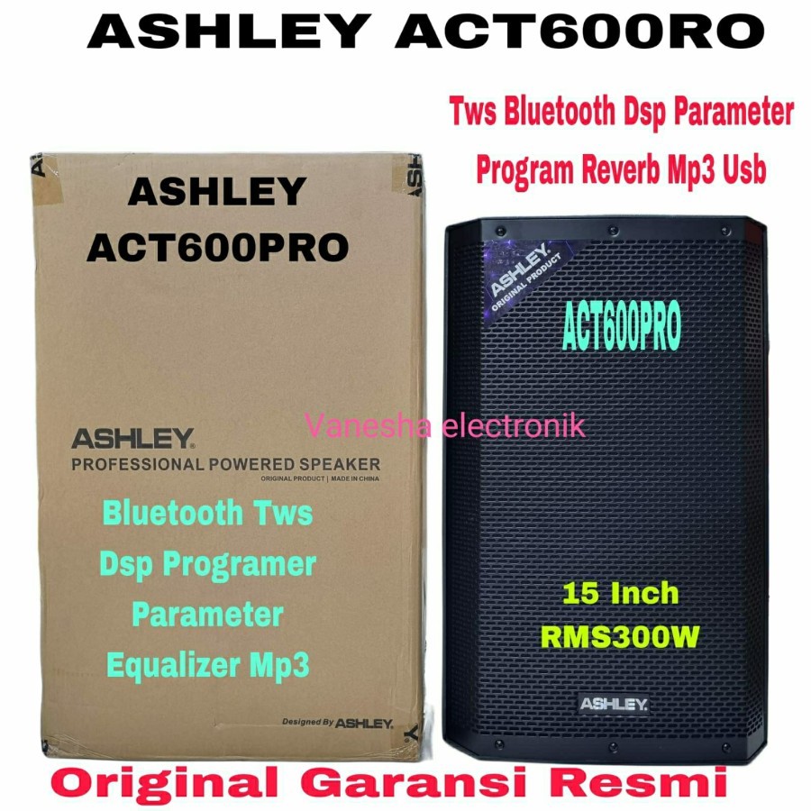 Jual Speaker Aktif 15 Inch ASHLEY ACT 600 PRO ACT600PRO Original 300 Watt Satuan | Shopee Indonesia