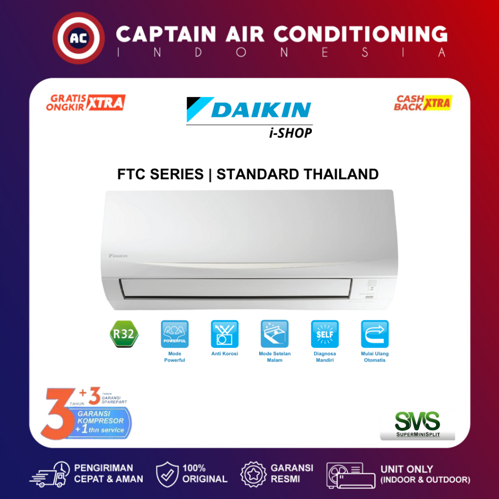 Jual DAIKIN AC Split FTC-50 / FTC50 2 PK Standard (Thailand) | Shopee Indonesia