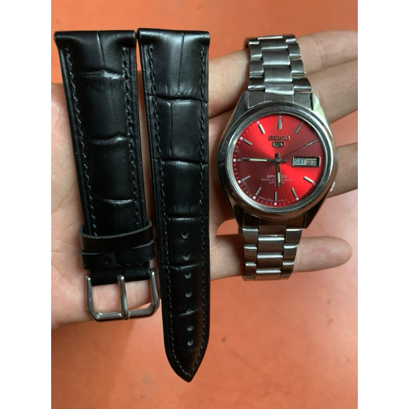 Jual Jam Tangan Seiko 5 Caliber 7009 Red Dial Second Original With Bracelet | Shopee Indonesia