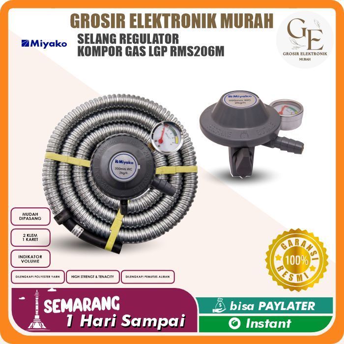 Jual Selang dan Regulator RMS 206M Kompor Gas LPG Miyako Regulator Set ...