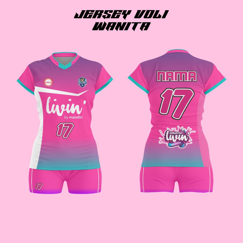 Jual Jersey voli livin by mandiri wanita terlaris / volly pria wanita ...