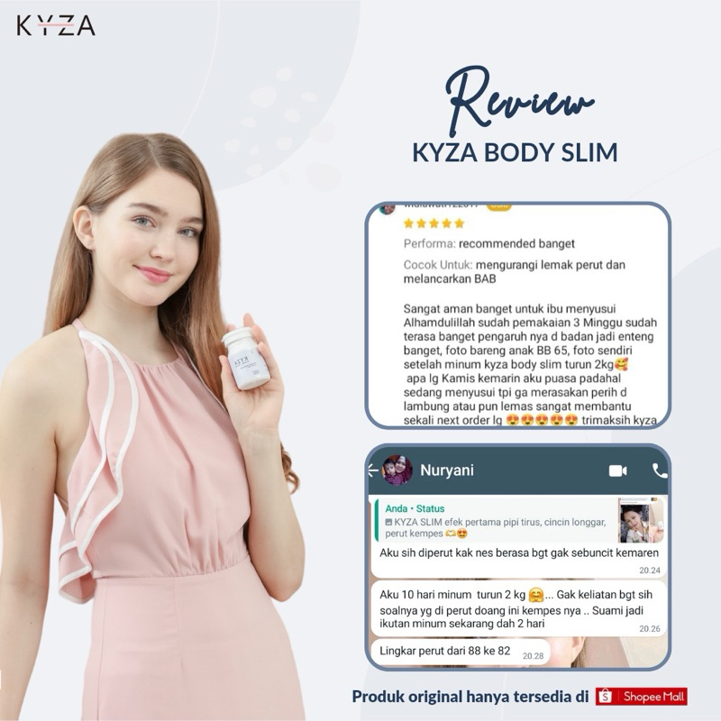 Jual KYZA BODY SLIM 30 Caps BPOM HALAL | Shopee Indonesia
