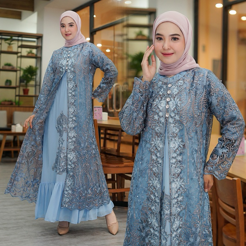 Jual DRESS SEMI KEBAYA (OUTER INER TILLE PREMIUM LEPAS)2 PCS LUAR DAN ...