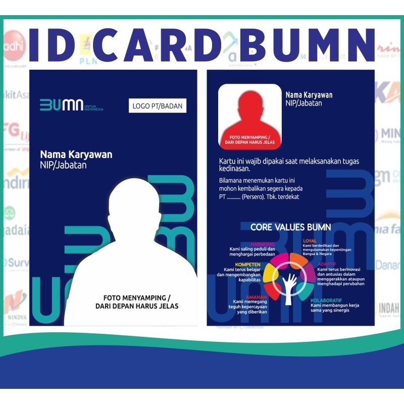 Jual BUMN ID CARD PVC INSTANT PRIN NAME TAG IDENTITAS KARYAWAN PT ...