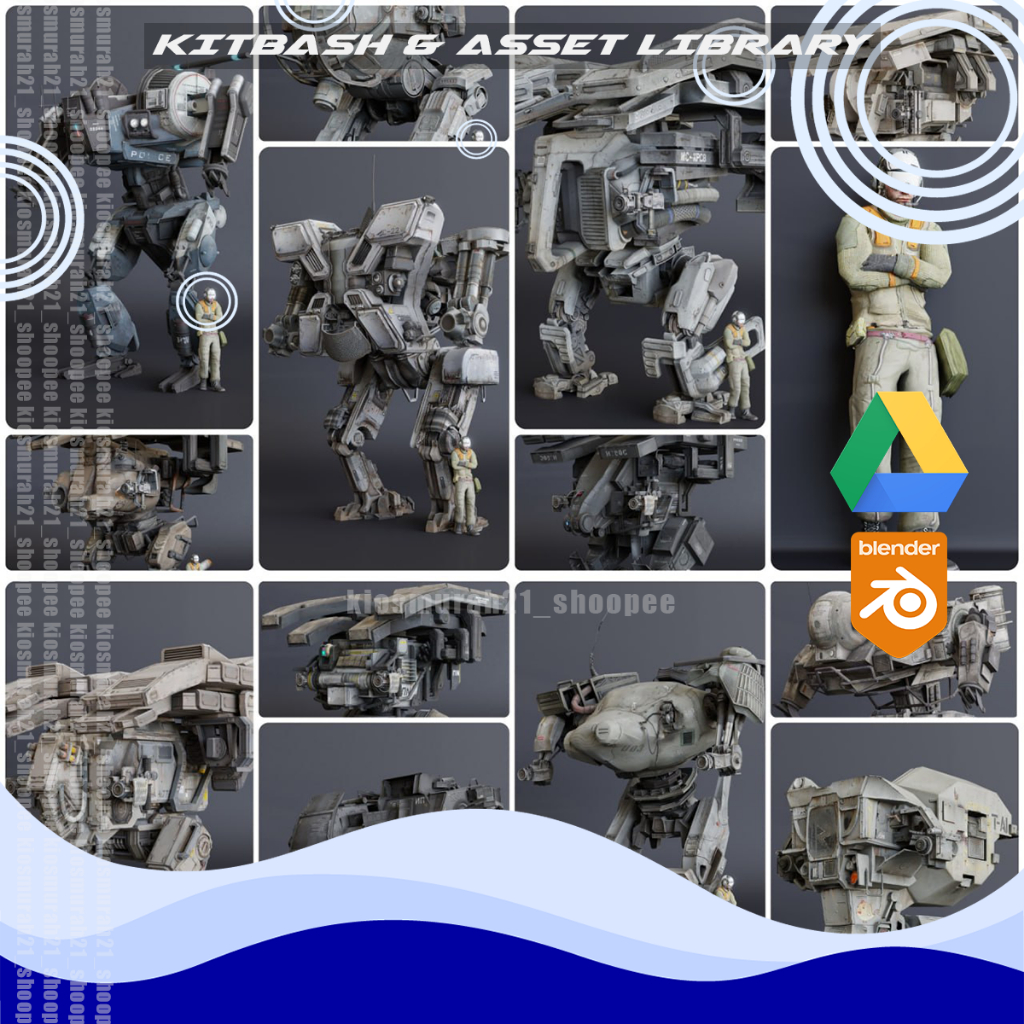 Jual Kitbash 3D Blender 3D Model Asset Library Blender 3D | Shopee ...