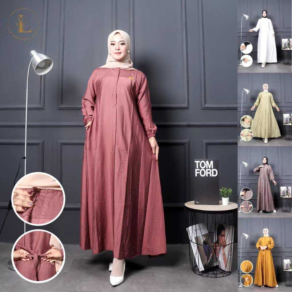Jual Sabrina Dress Gamis Polos Wanita Simpel Elegan / Gamis kondangan ...