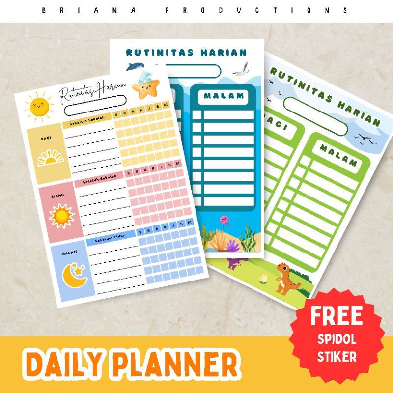 Jual PLANNER JADWAL AKTIVITAS HARIAN MINGGUAN ANAK | PRODUKTIVITAS ANAK ...