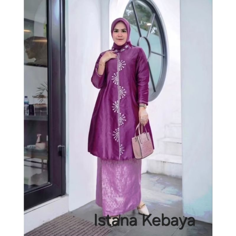 Jual Ready Baju Kurung Melayu Kombinasi Payet Modern//Setelan Baju Kurung Melayu/Baju Kurung ...