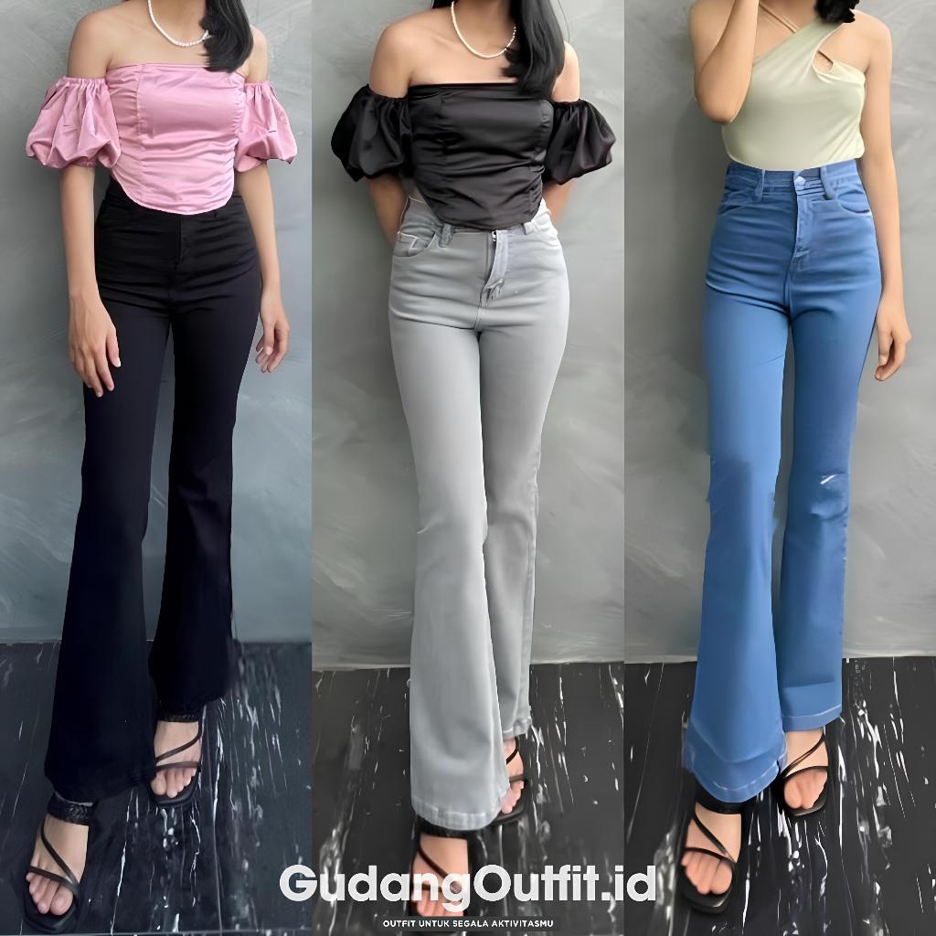 Jual Celana Cutbray Jeans Premium Super | High Waist Cutbray Streach | Cutbray Melar Highwaist ...