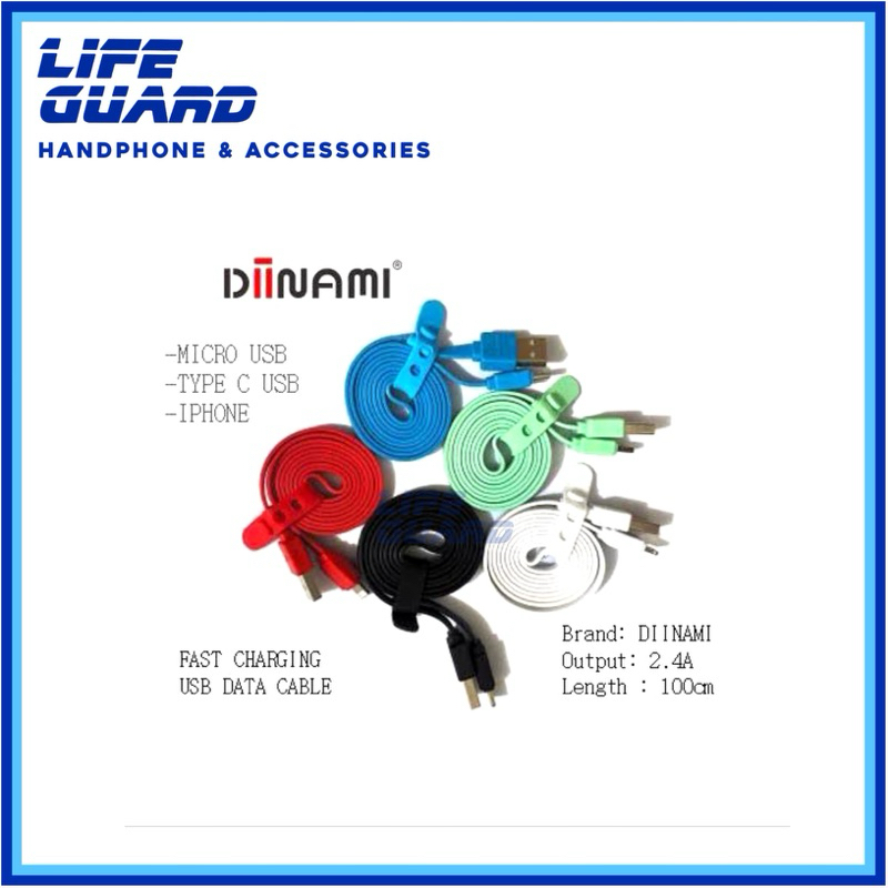 Jual KABEL DATA DINAMI & LENYES MICRO USB & TYPE-C USB DATA CABLE 100CM ...