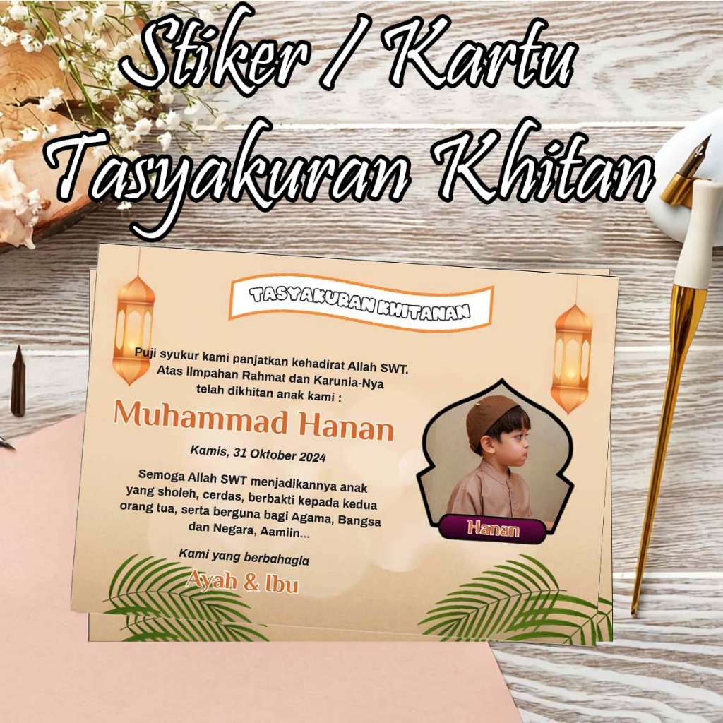 Jual Kartu / Sticker Tasyakuran Khitanan / Walimatul Khitan, Stiker ...