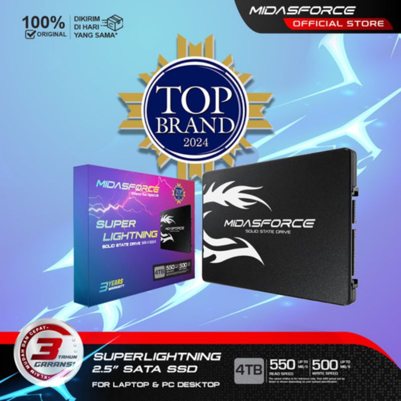 Jual ssd midasforce super lightning sata III 4tb 3d nand 6gb/s for ...