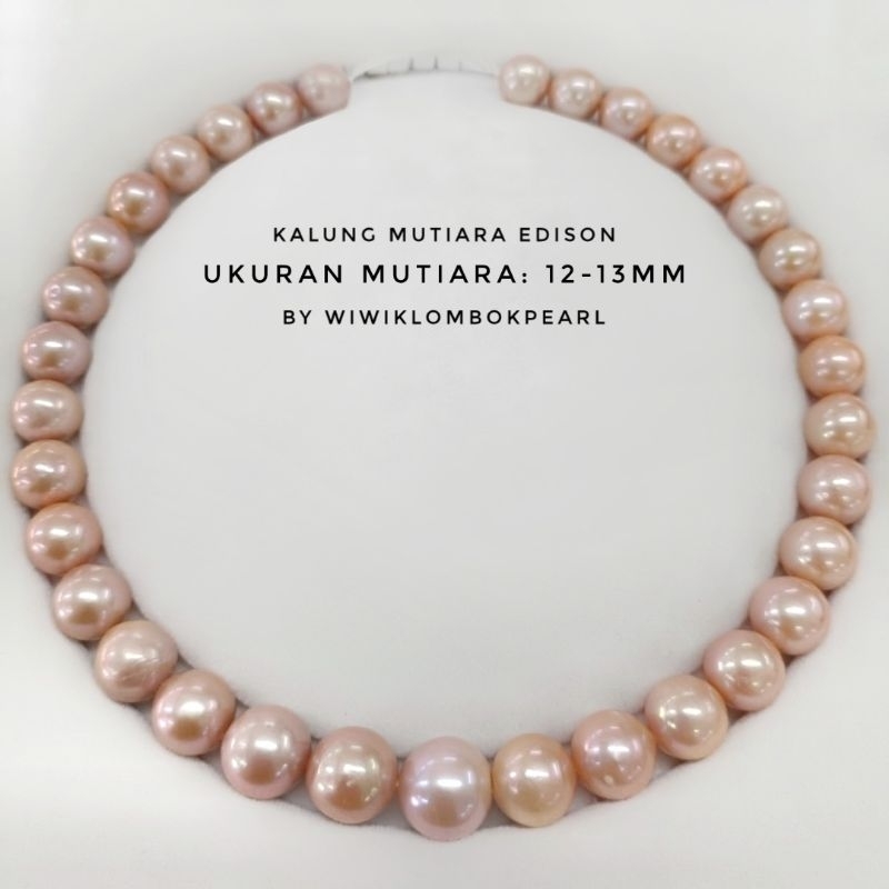 Jual Kalung Mutiara Air Tawar Edison Super Grade AAA 12-13mm Asli ...