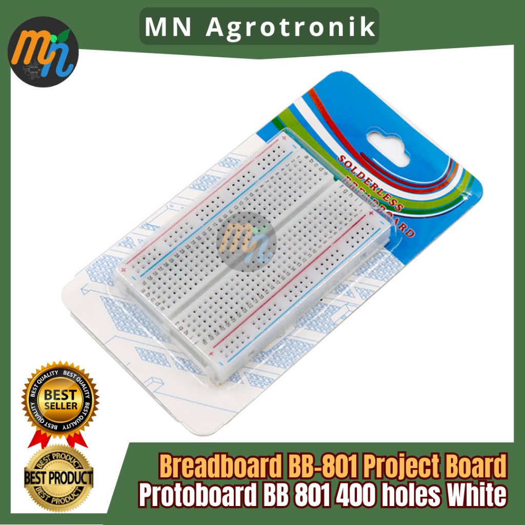 Jual Breadboard BB-801 Project Board Protoboard BB 801 400P/400 Pin/400 ...