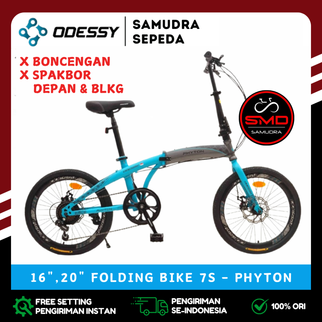 Jual Sepeda Lipat Folding 16 Inch Odessy Phyton (TANPA SPAKBOR DAN ...