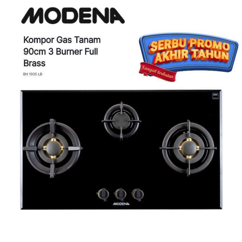 Jual MODENA Kompor Tanam Gas 3 Tungku Gas Full Brass Burner BH 1935 ...