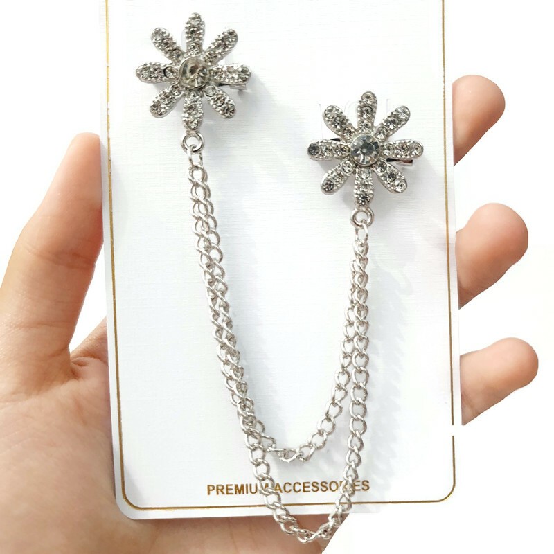 Jual Bros Pin Rantai Jas Rumbai Desain Bintang Bunga Pria dan Wanita ...