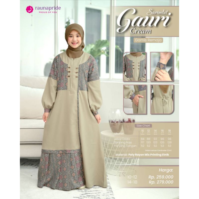 Jual GAKIS REMAJA GAURI DENIM /CREAM/GREEN READY SIYAP KIIRM | Shopee ...